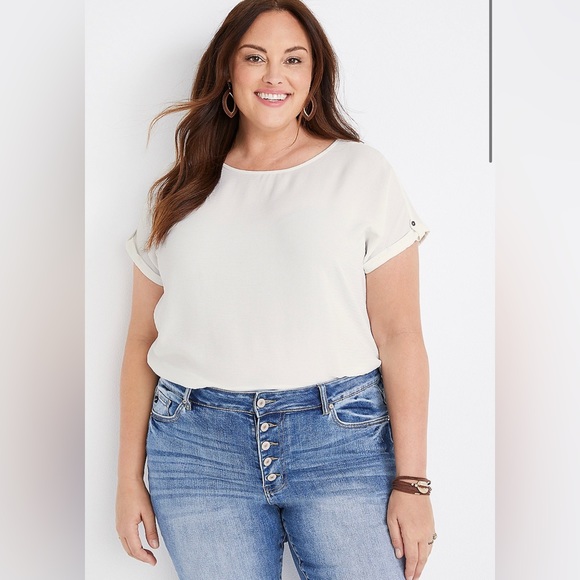 Maurices | Tops | Nwt Maurices Plus Size Delton Solid Zipper Back Blouse | Poshmark